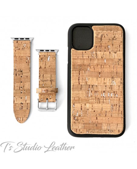 Genuine Cork Phone Case with Silver Metallic Flecks