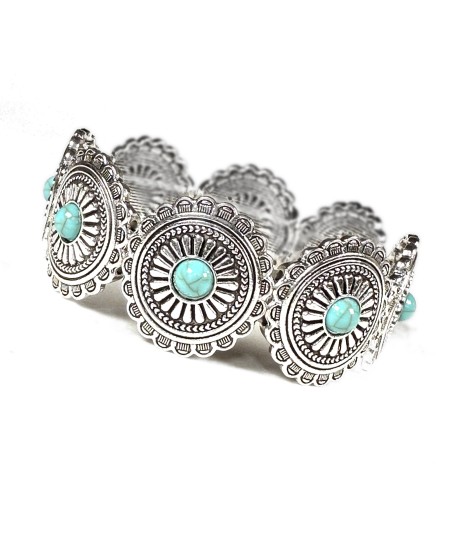 Silver Concho Turquoise Earrings Western Jewelry Bohemian Earings Silver Concho Turquoise Earrings Western Jewelry Bohemian Earings